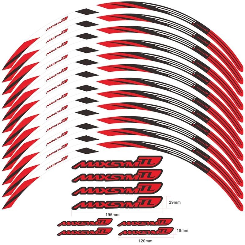 Motorcycle Wheel Sticker Waterproof Decals for SYM Maxsym TL 508 500 ...