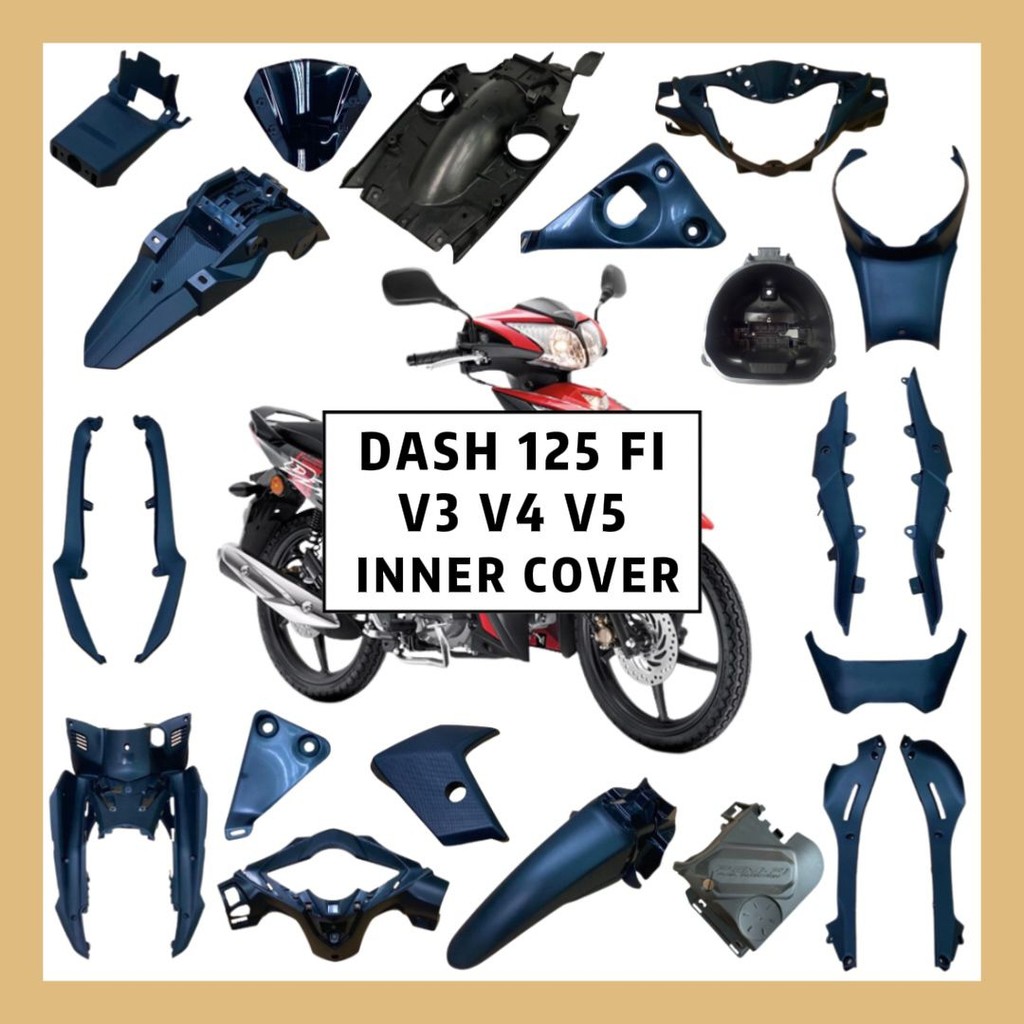 HONDA DASH V3 V4 V5 DASH 125 FI ORIGINAL INNER COVER SET KAVER HITAM ...