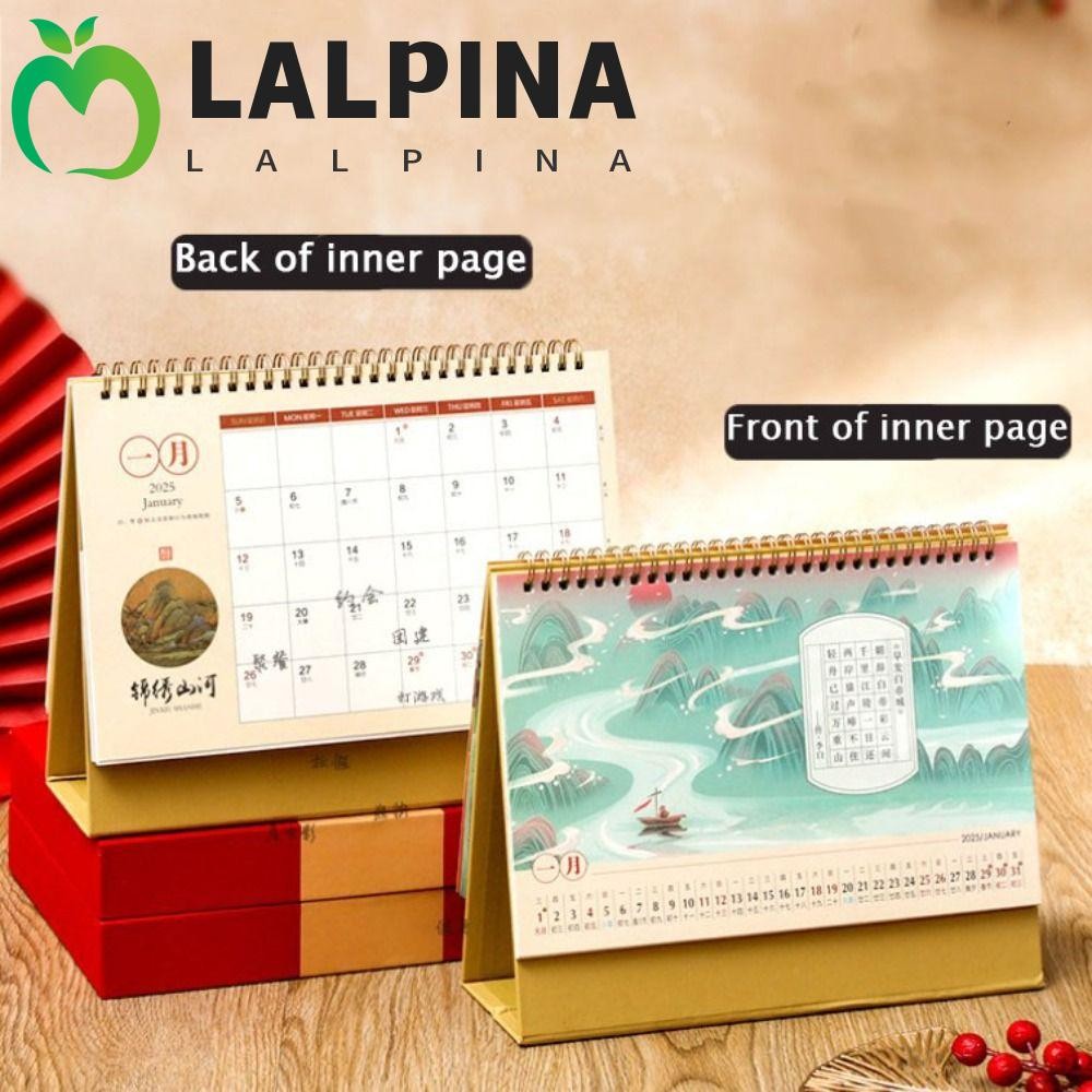 LALPINA Standing Flip Calendar, Chinese Style 3D Pattern 2025 Desk ...