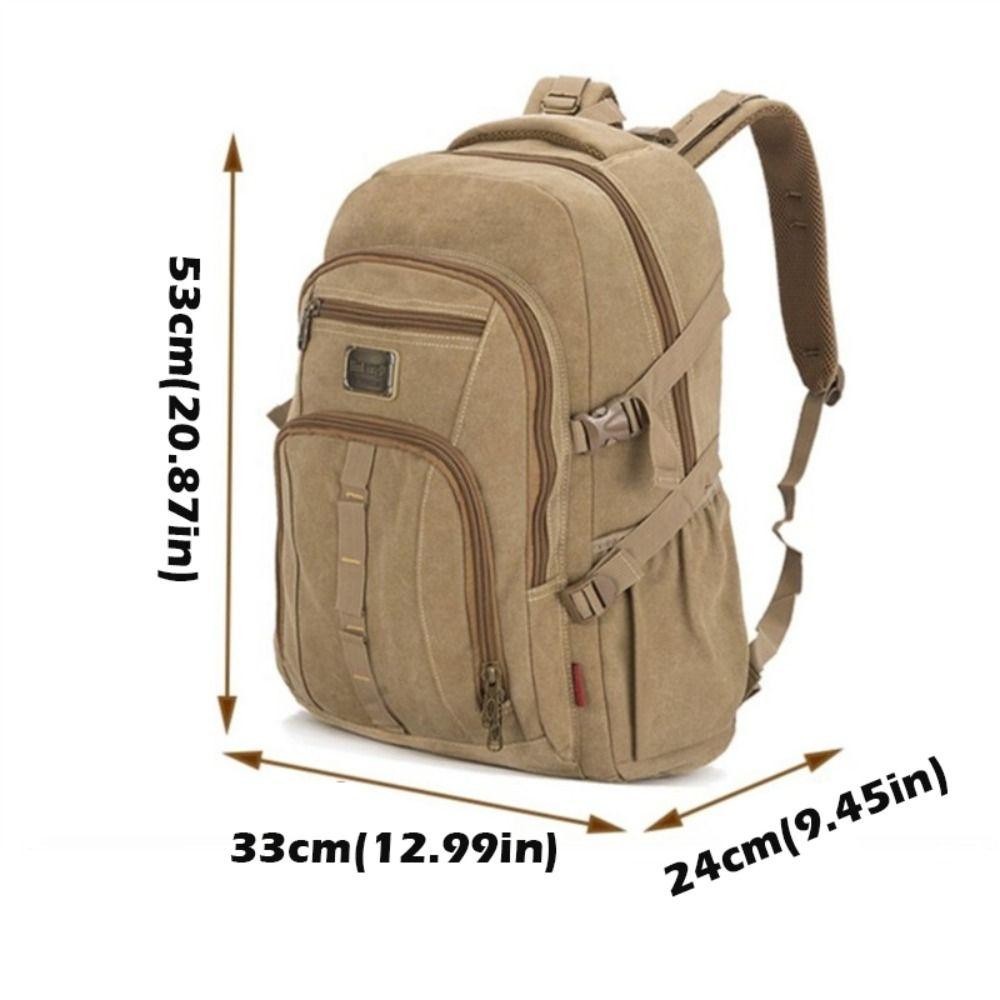 DEVO 50L Thickened Canvas Backpack Men's Outdoor heavy duty Bagpack ...