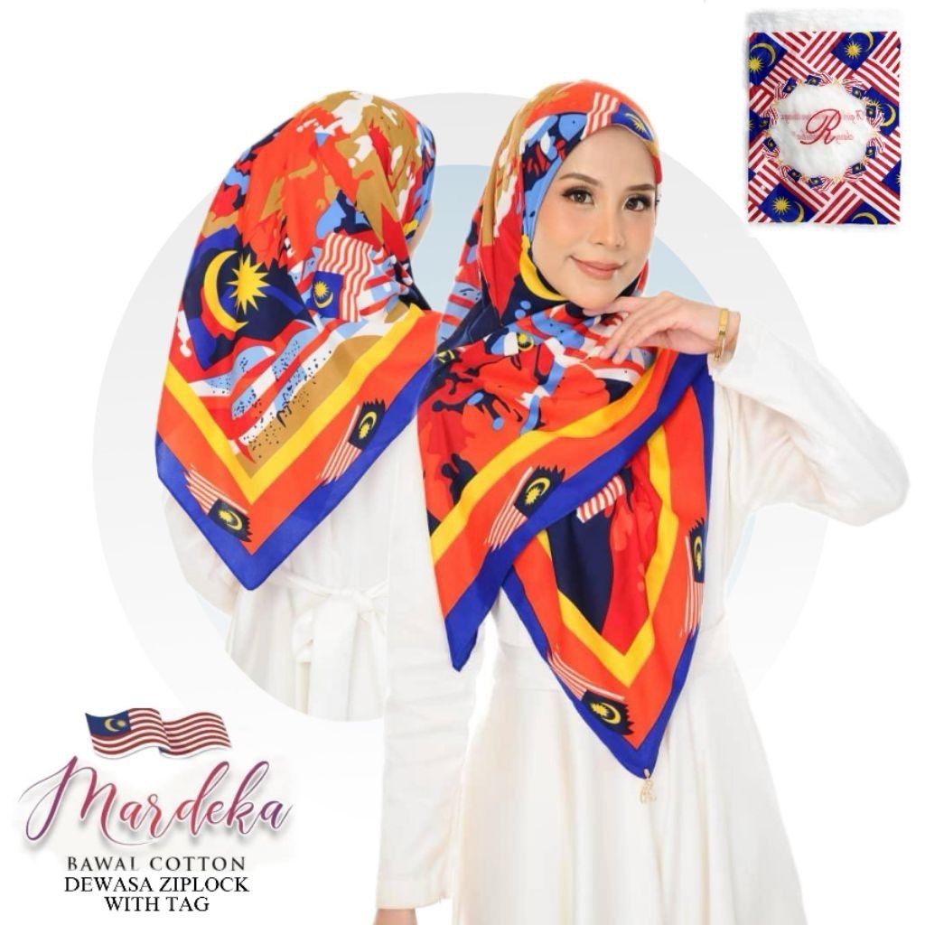 Tudung Bawal Merdeka Bidang 45 – Edisi Terhad Corak Jalur Gemilang ...