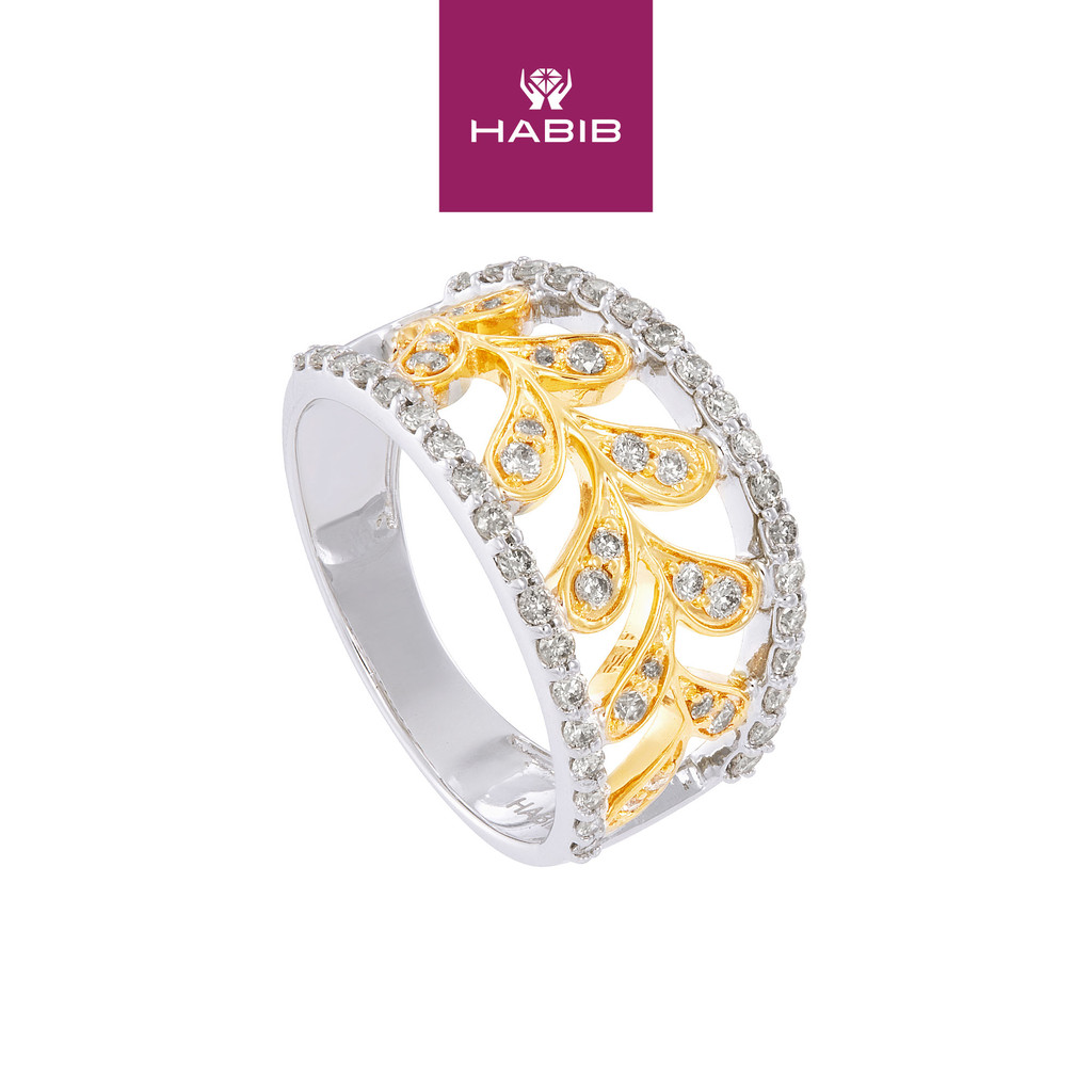 HABIB Diamond Ring in 375/9K Yellow and White Gold 271011124 | Shopee ...