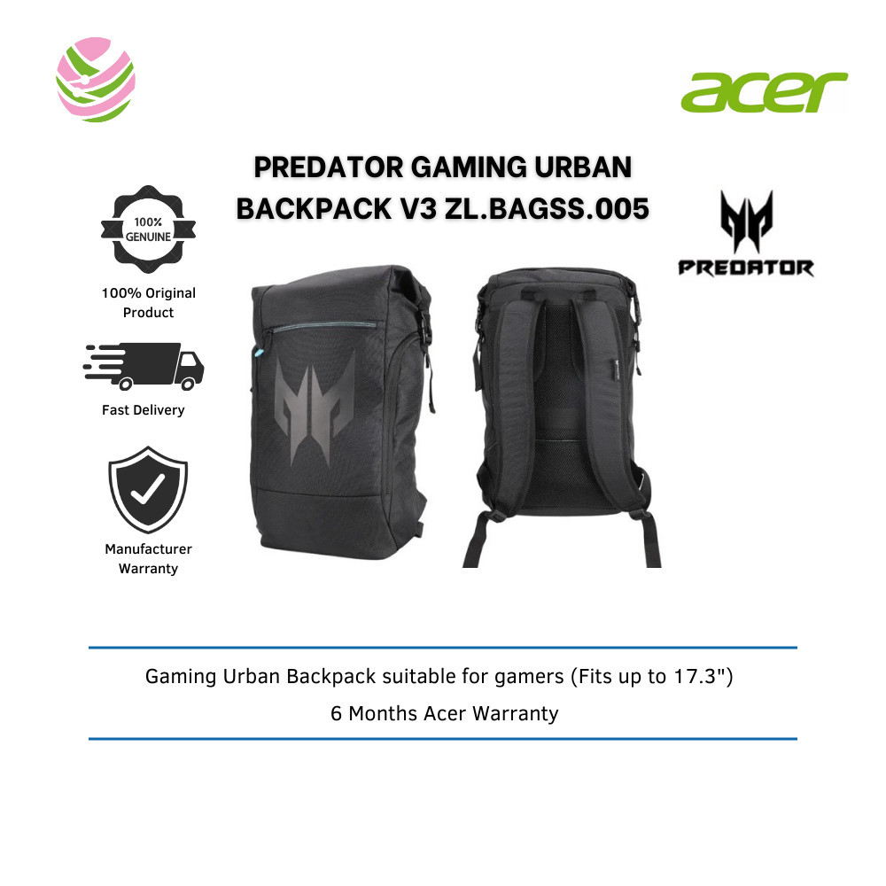 Acer Predator Gaming Urban Backpack V3 ZL.BAGSS.005/ (Fits up to 17.3 ...