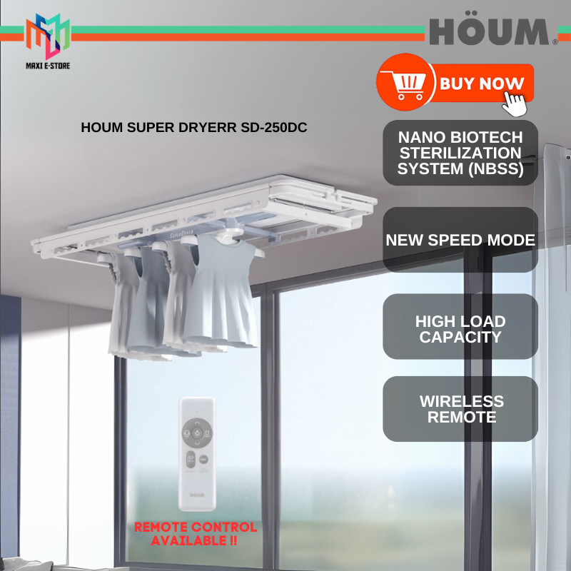 Houm SD-250DC Super Dryer Ceiling Mount Clothes Dryer 35KG DC Motor ...