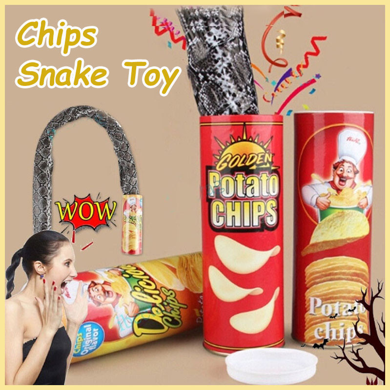 Potato Chips Snake Toy Trick Potato Chip Can Jump Snake Novelty Joke ...