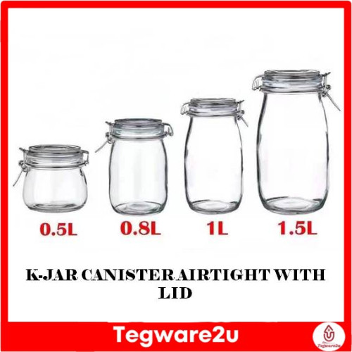 K-JAR GLASS CANISTER JAR AIRTIGHT WITH LID- IKea STYLE [READY STOCK ...