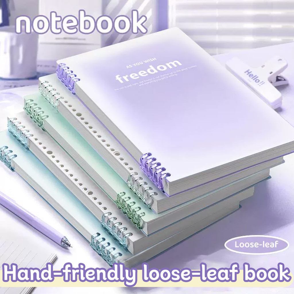 Binder Set A4 A5 B5 Replaceable Core PP Color Gradient Binder Spiral ...