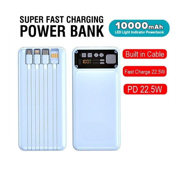 10000mAh High-Capacity Power Bank with Digital Display and Built-in ...