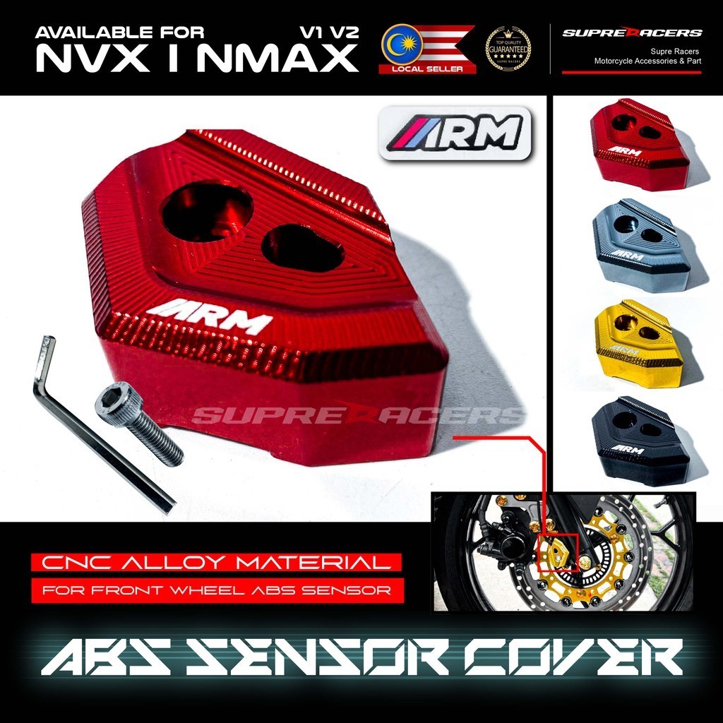 NVX NMAX Front Wheel Abs Sensor Protector Cover Cap Alloy CNC Premium ...