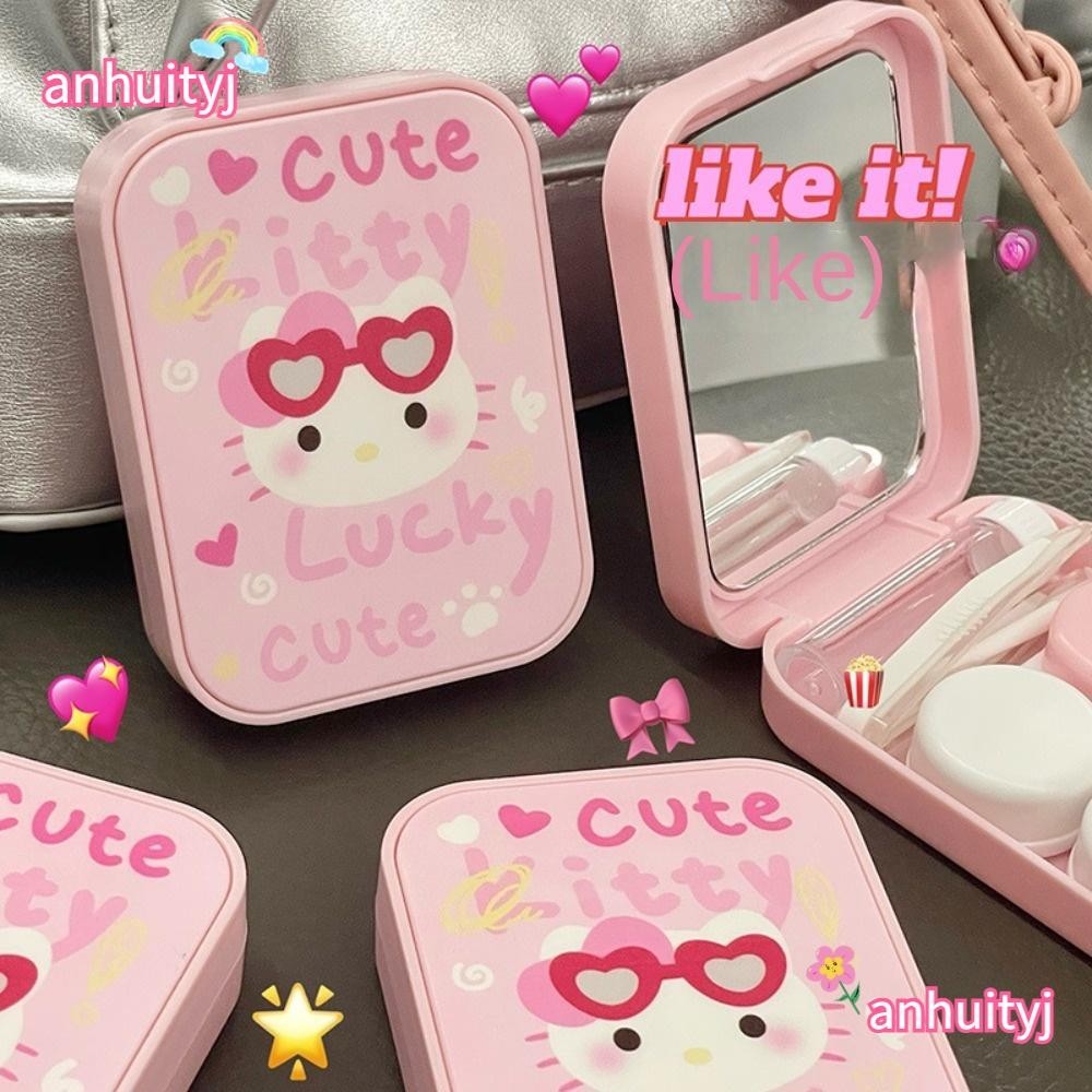 LANJ Contact Lens Box, Storage Cartoon Lenses , Plastic Pink Eye Care ...