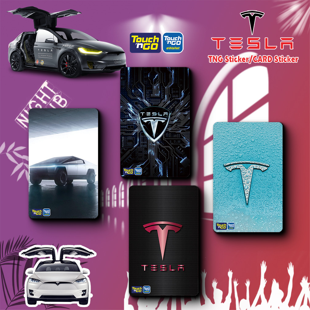 Tesla Car TNG Sticker - Tng Touch N Go Sticker/Bank Card Sticker Cover ...