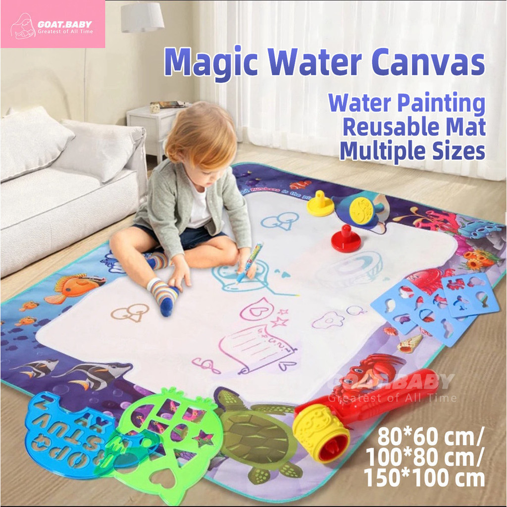 Magic Water Drawing Mat Kit Painting Reusable Large Painting Canvas ...