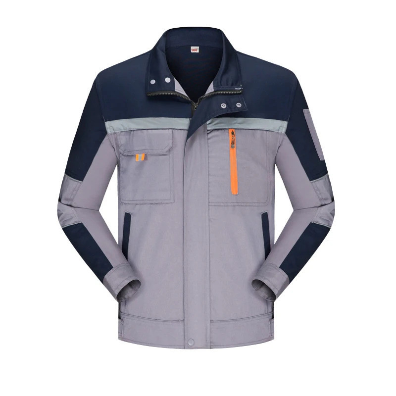 Mens Factory Work Shirt Uniform Long Sleeve Turn-down Collar Workwear ...