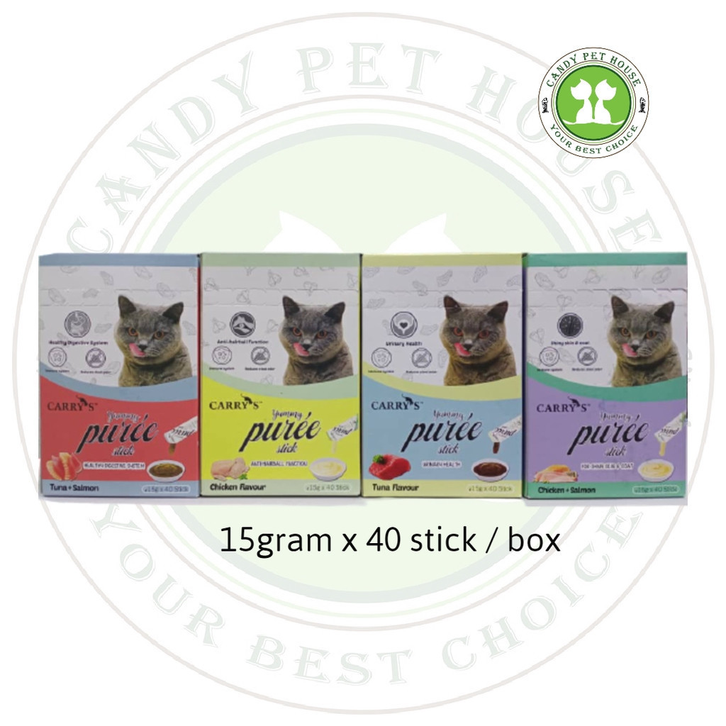 Carry's Yummy Puree Stick Cat Treat / Cat Snacks - Box (15G x 40 Sticks ...
