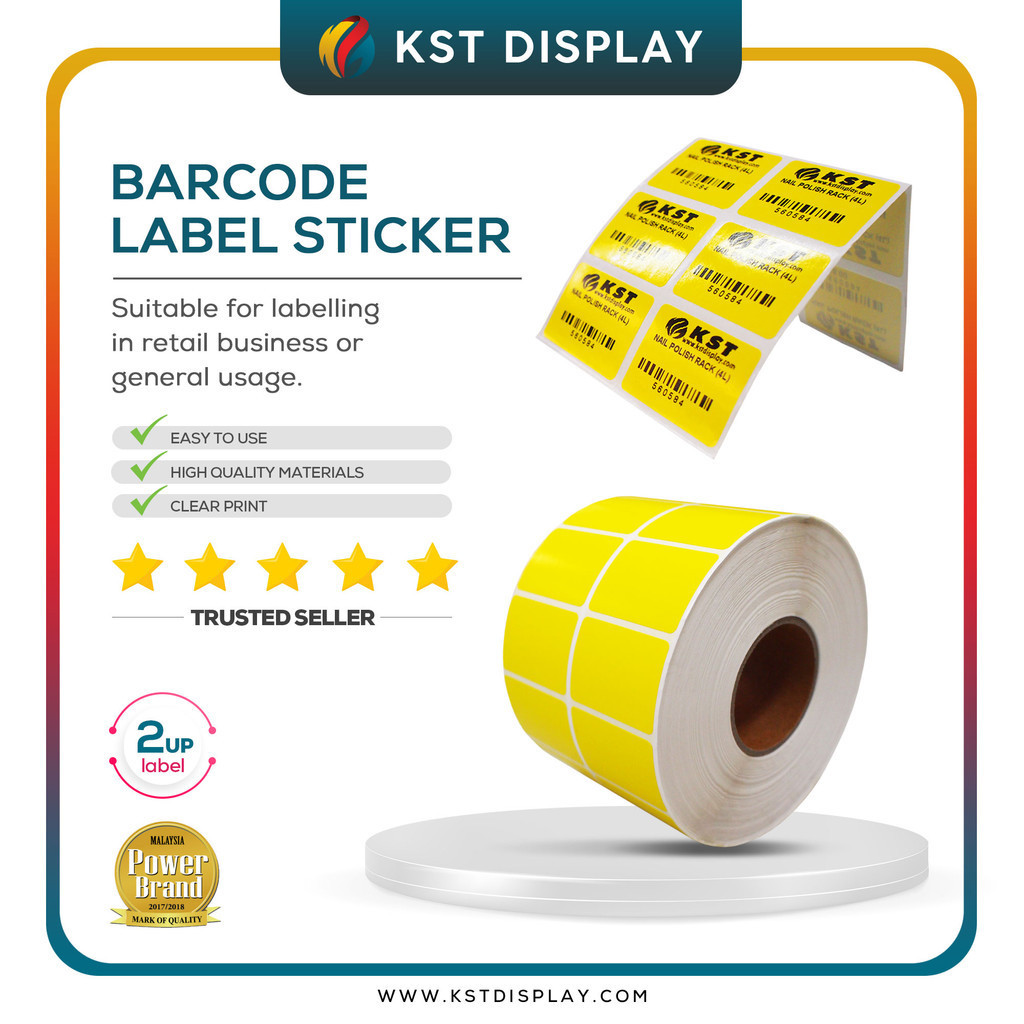 (HIGH QUALITY) PREMIUM Barcode Label Sticker 35mm x 25mmx4000pcs DOUBLE ...