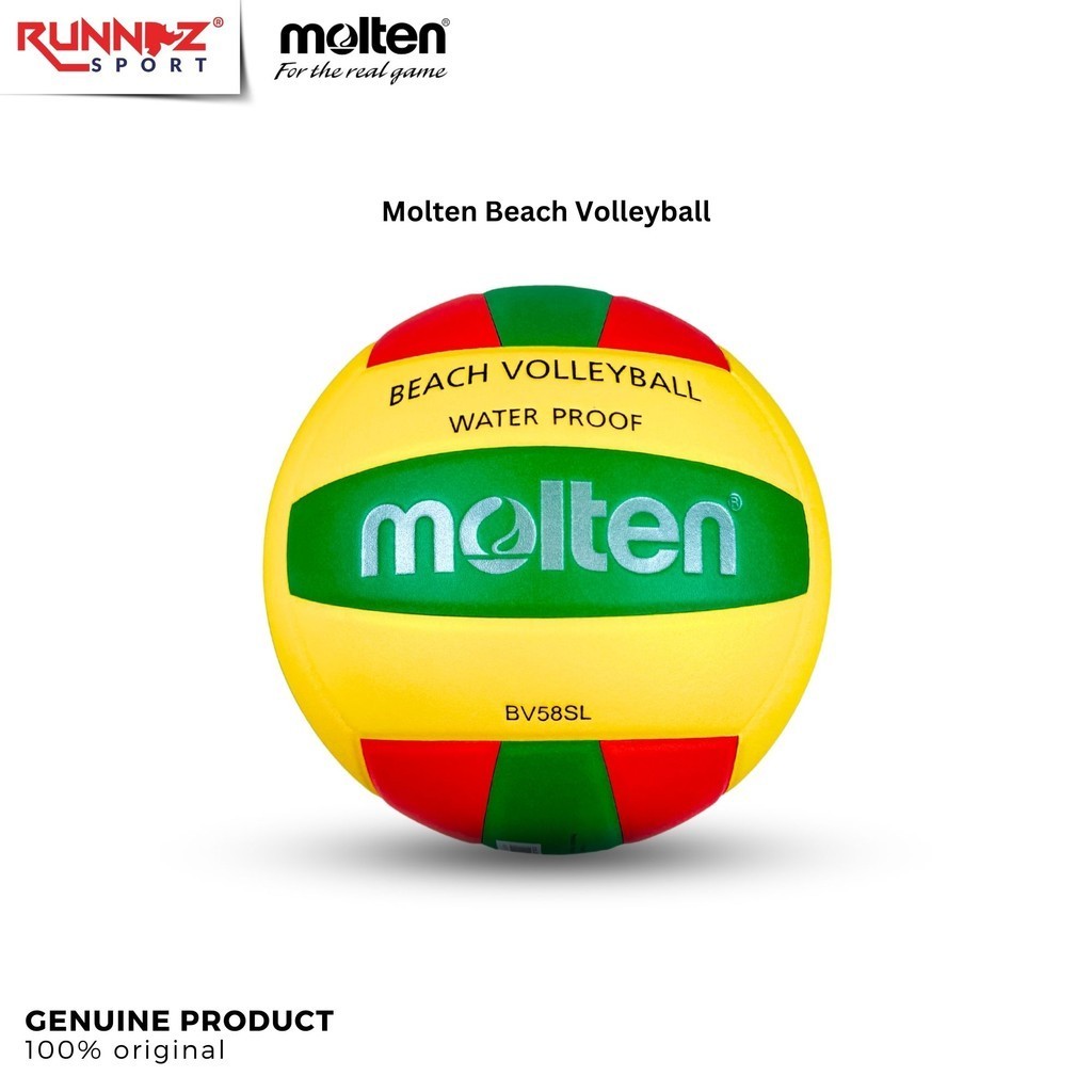 Molten Beach Volleyball BV58SL Yellow/Green/Red FIVB Approved | Shopee ...