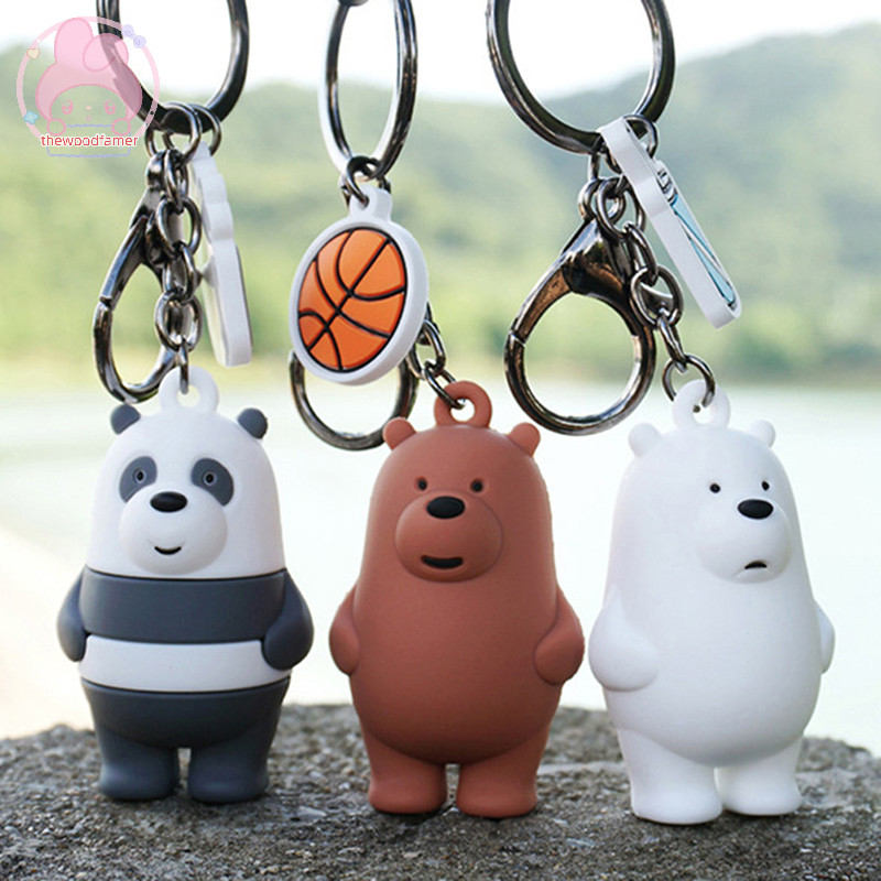 thewoodfamer we bare bears keyrings ice bear key chain lanyard bag ...