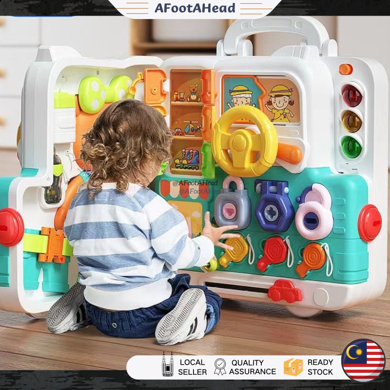 63 in 1 Montessori Toys Sensory Busy Board Baby Practice Skills Unlock ...
