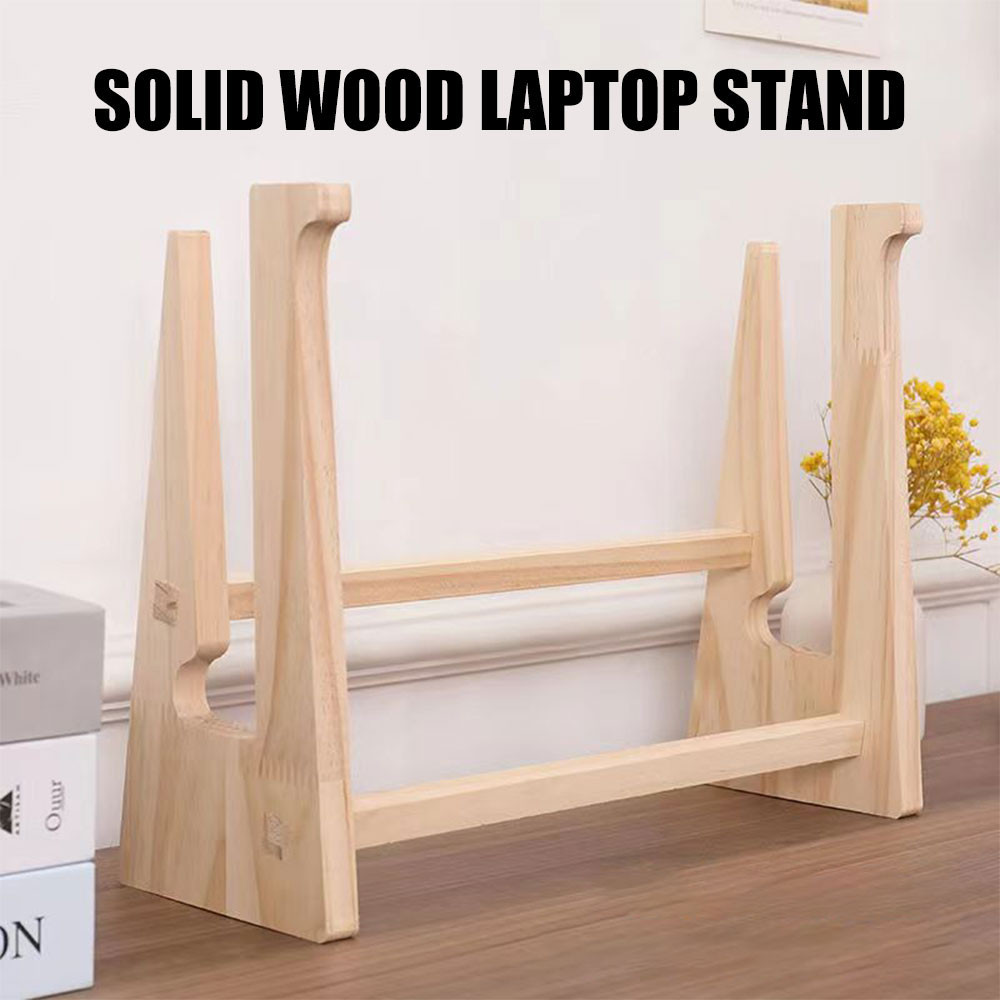 Wooden Laptop Stand,Vertical Laptop Stand for Desk,Wood Notebook Holder ...