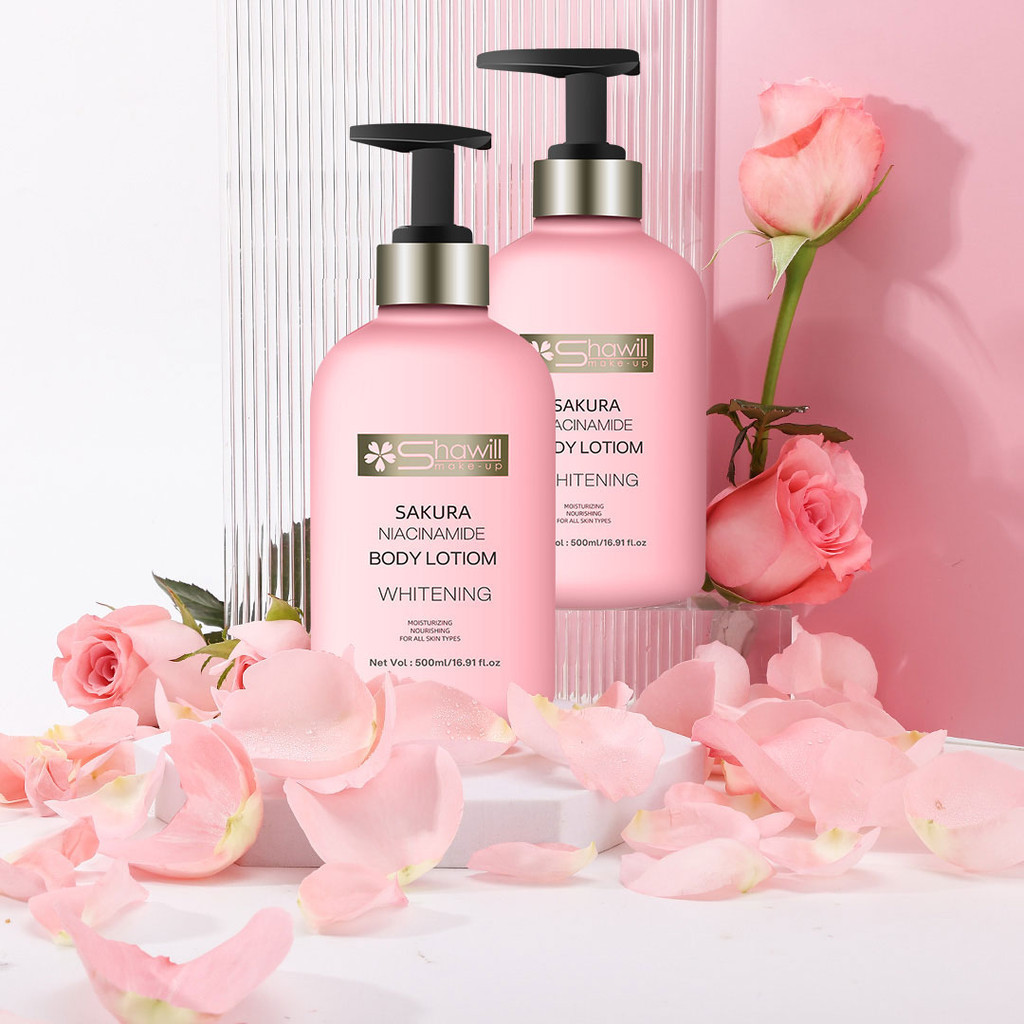 Sakura shawill niacinamide body lotion blossom care whitening lotion cherry extract moisturizing ...