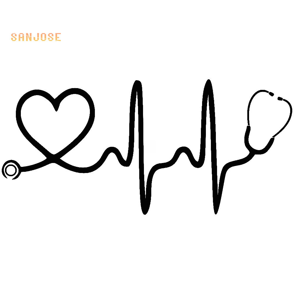 SJA-Stethoscope Love Heart Car Vehicle Body Window Reflective Decals ...