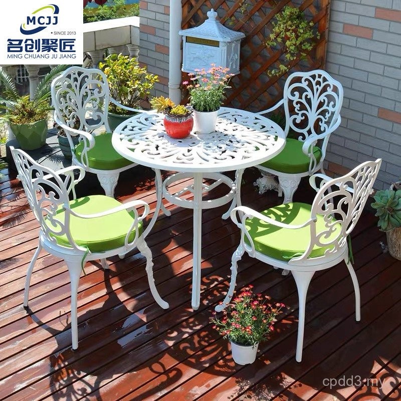 Meja dan kerusi luar, kerusi balkoni, meja makan taman halaman rumah ...