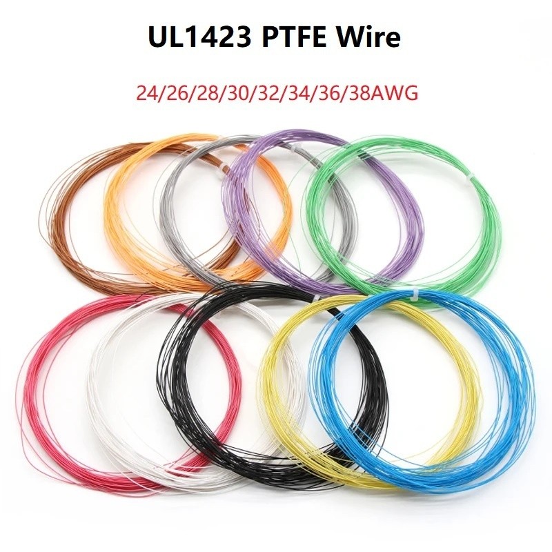 10M UL1423 PTFE Wire Silver Plated Copper 38/36/34/30/28/26/24AWG High ...