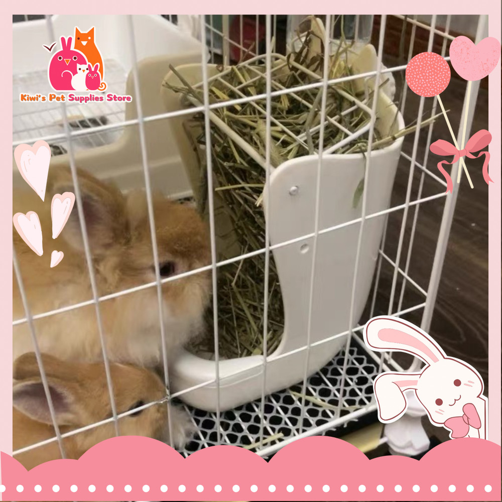 [New] Rabbit Food Basin 2-in-1 Rabbit Bowl Food Trough Fixed Anti ...