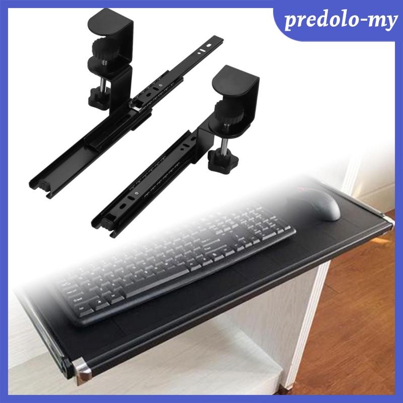 [PredoloMY] Desk Extender Tray Pull Out Keyboard Clamp Rail Set for ...