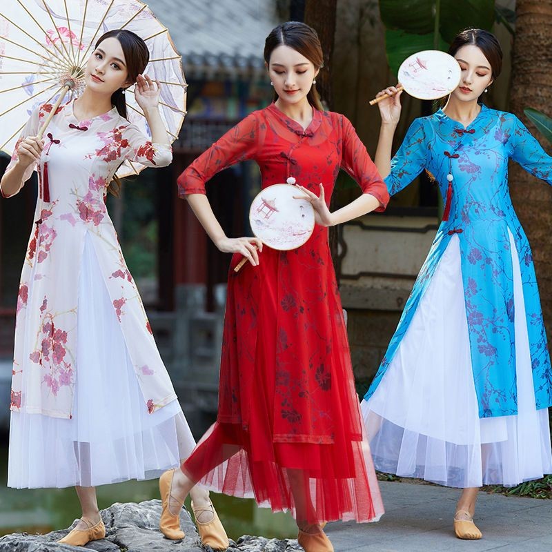 Square Dance Costume Suit Chinese Classical Style Ethnic Dance | Shopee ...