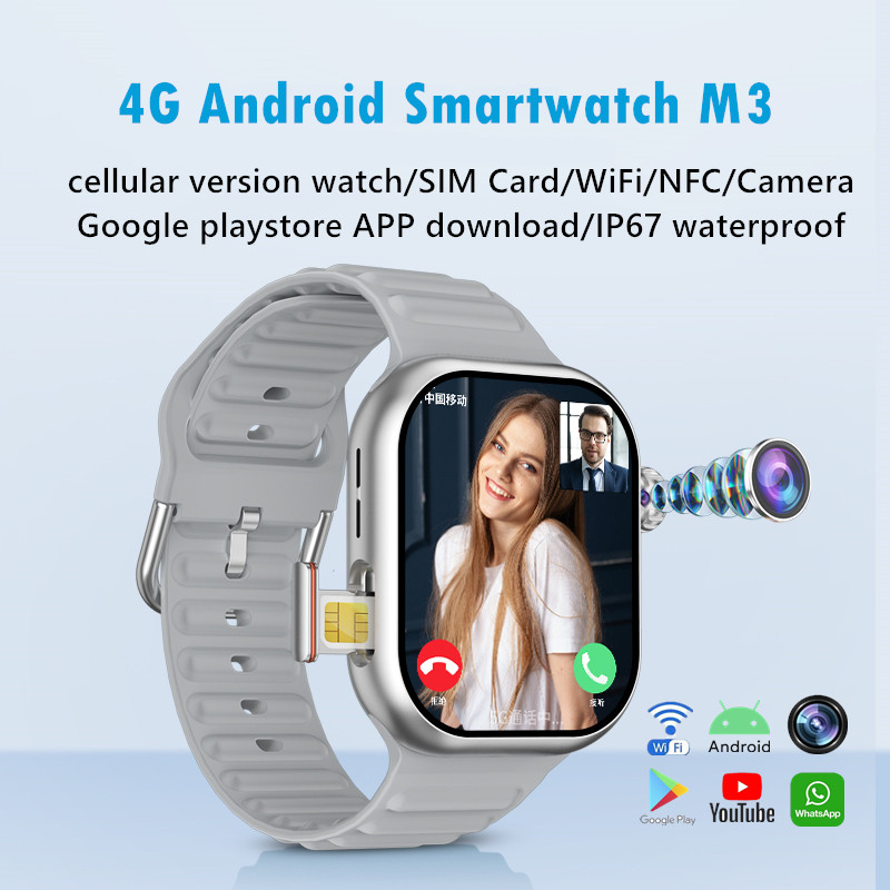 4G Android Smart Watch With SIM Card And WiFi B29 Cellular Version Smartwatch M3 With Rotating ...
