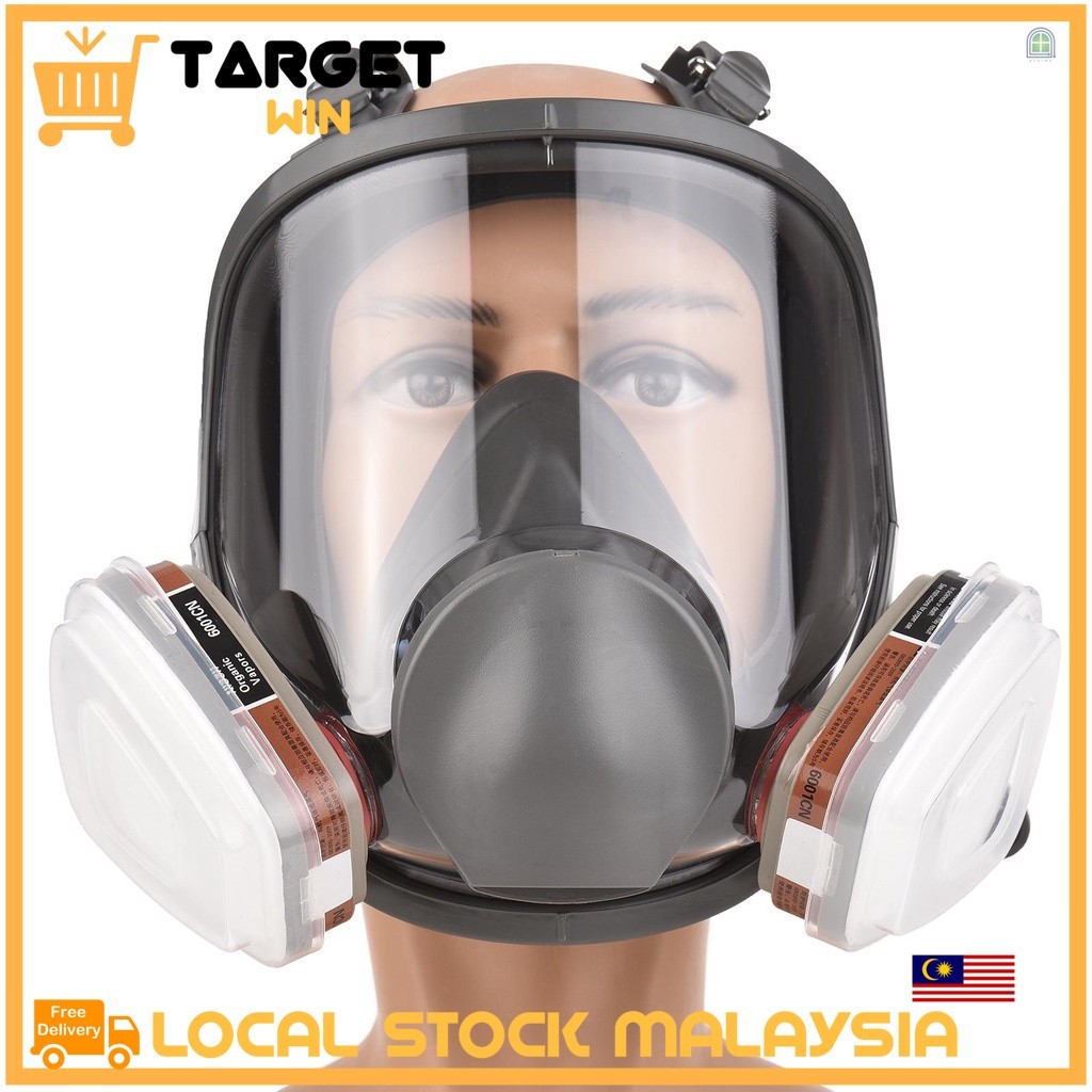6800 Respirator Gas Work Mask with Vapor Respirator Full Face Cover ...