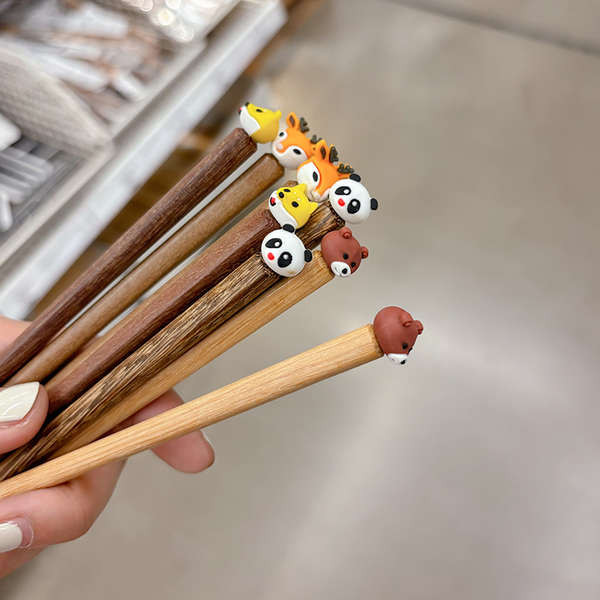 chopstick chopstick kids Penyepit kartun kayu 18cm penyepit haiwan ...