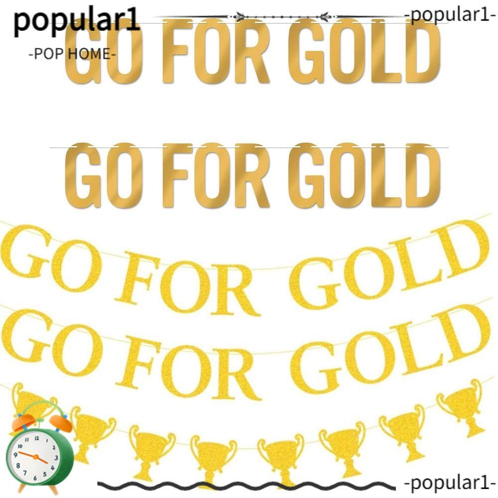 POP Trophy Banner, Gold Foil PET Glitter Banner, Party Props Go For ...