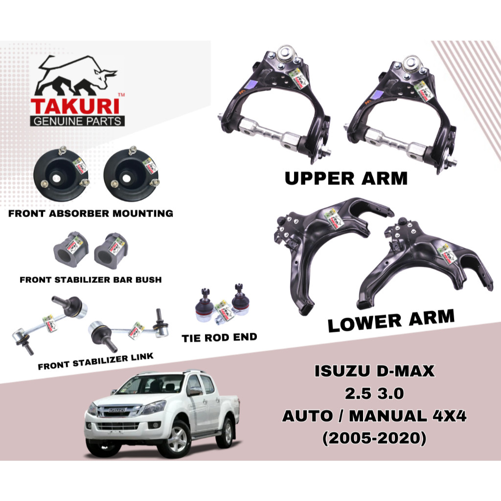 TAKURI ISUZU D-MAX 2.5 3.0 AUTO / MANUAL 4X4 (2005-20) FRONT LOWER ARM ...