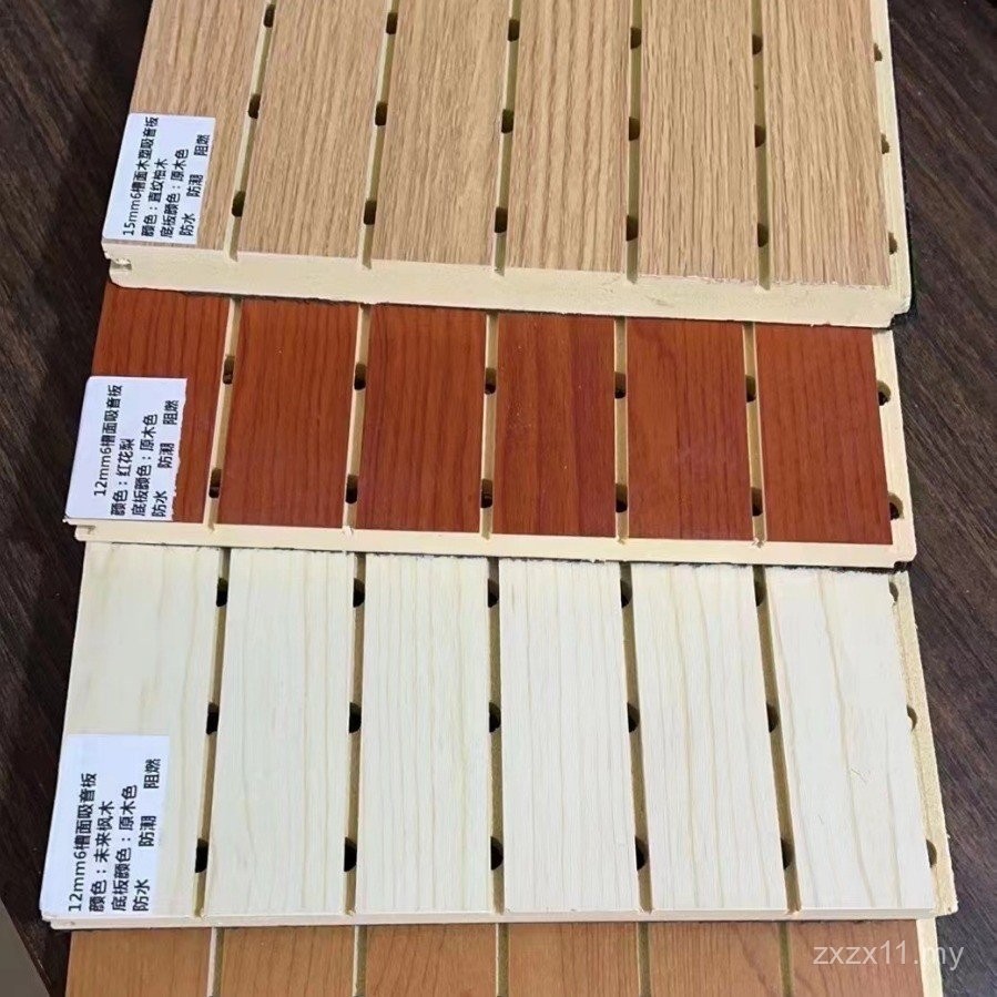 Papan penyerap bunyi kayu plastik perlindungan alam sekitar E0 tahan ...