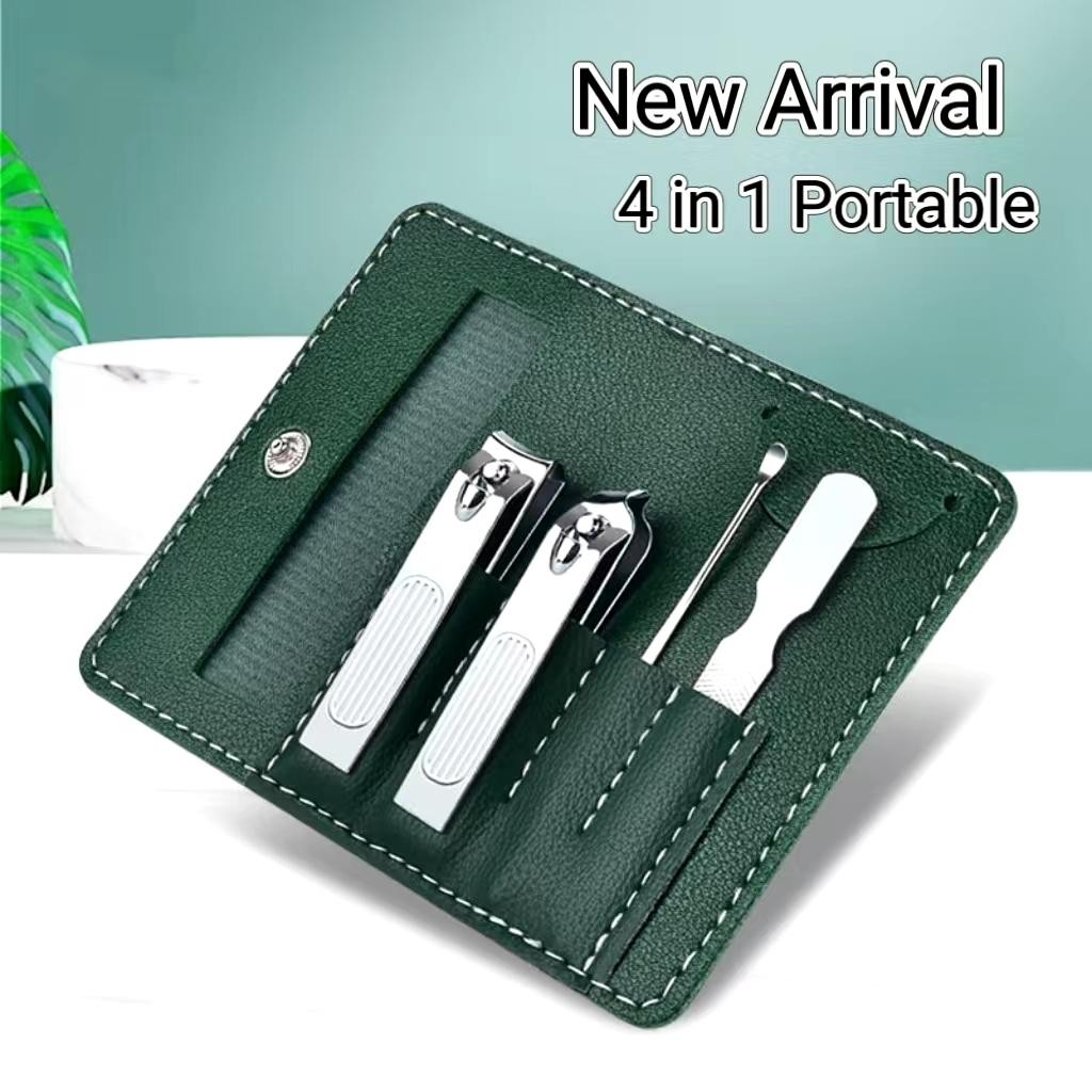 4Pcs Set Nail Clippers Fingernail Clipper With Faux Leather Case Sharp ...