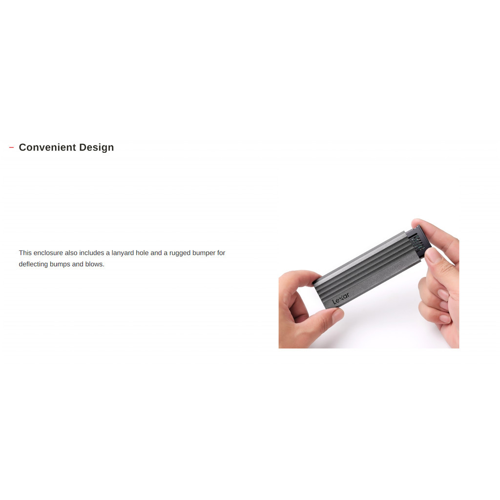 LEXAR E350 NVME EXTERNAL CASING M.2 SSD CASE CASING ENCLOSURE USB 3.2 ...