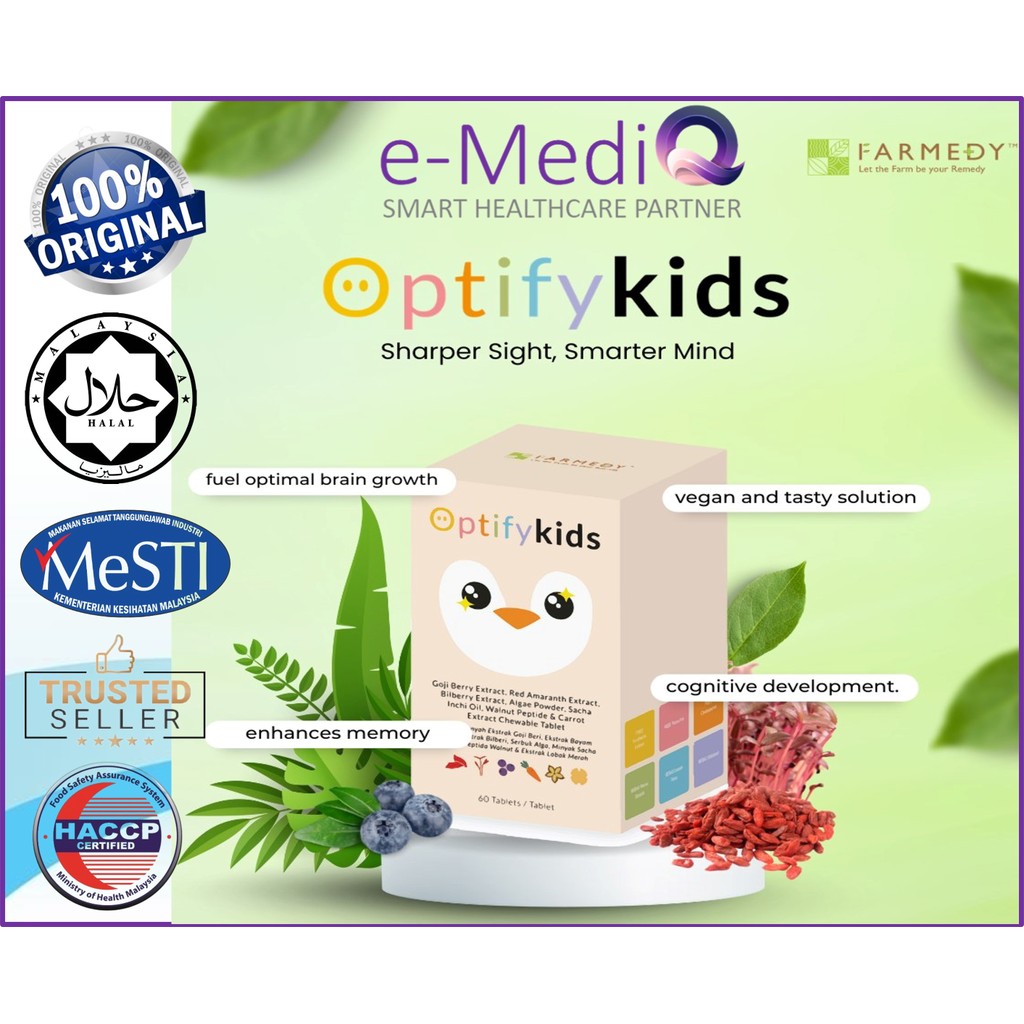 Farmedy OptifyKids Vision Eye Care Natural Chewable Tablet (60 Tablets ...