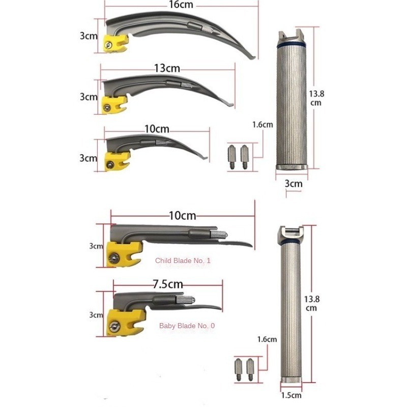 Stainless Steel Diagnosis Laryngoscope Set Adult Children Throat ...