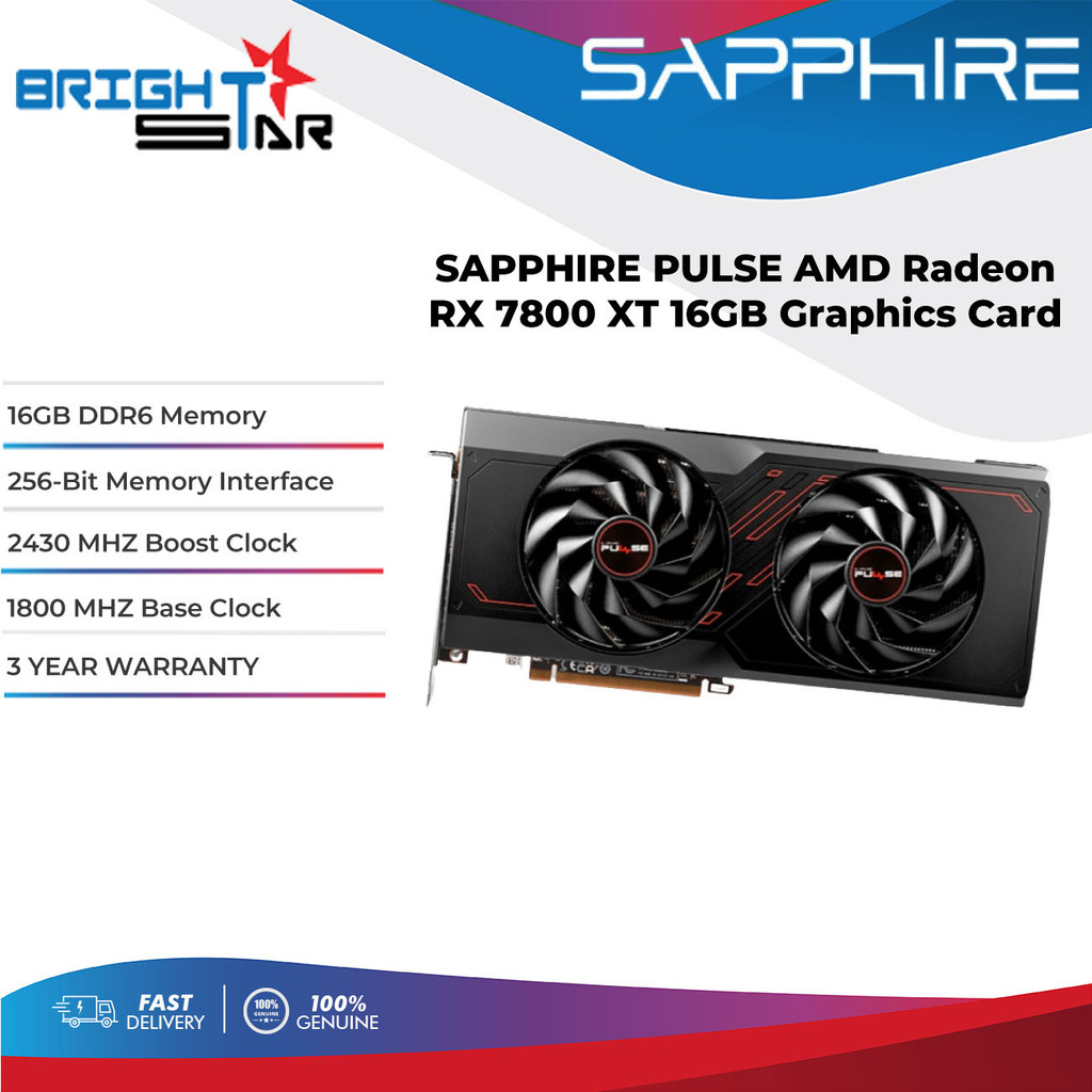 SAPPHIRE PULSE AMD Radeon RX 7800 XT 16GB Graphics Card | Shopee Malaysia