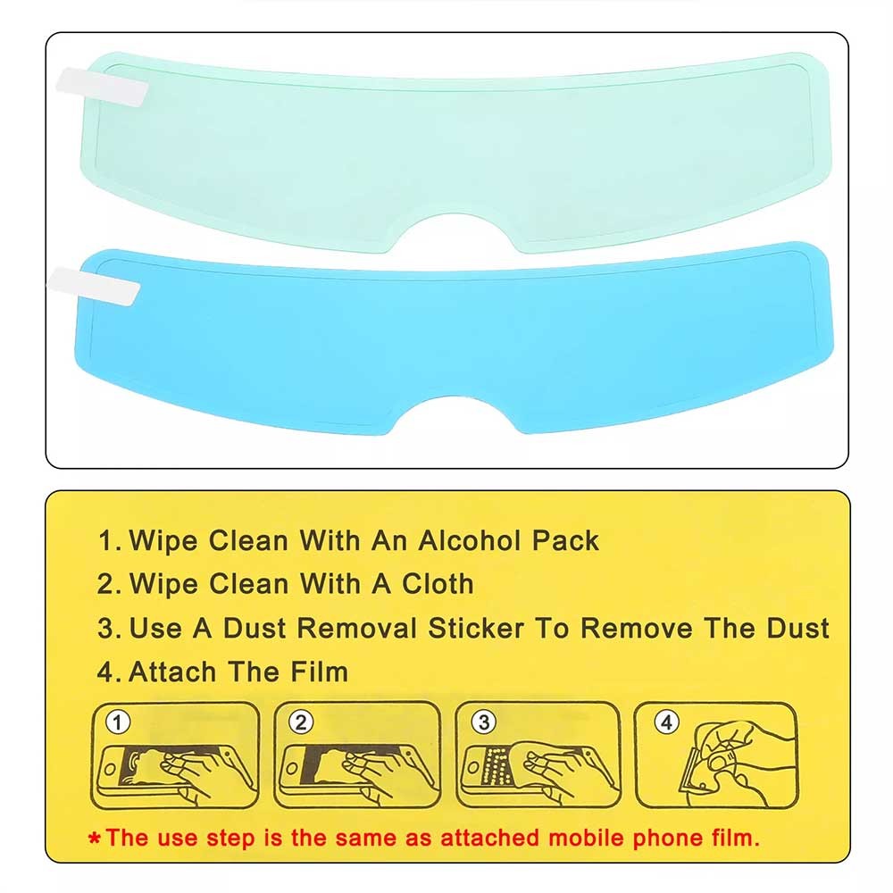 2pcs Motorcycle Helmet Anti-fog Waterproof Film Universal Racing Clear ...