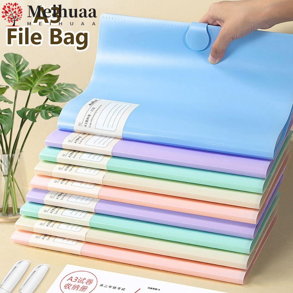 MEIHUAA A3 File Folder, Large Capacity 20/30/40 Pages Test Paper ...