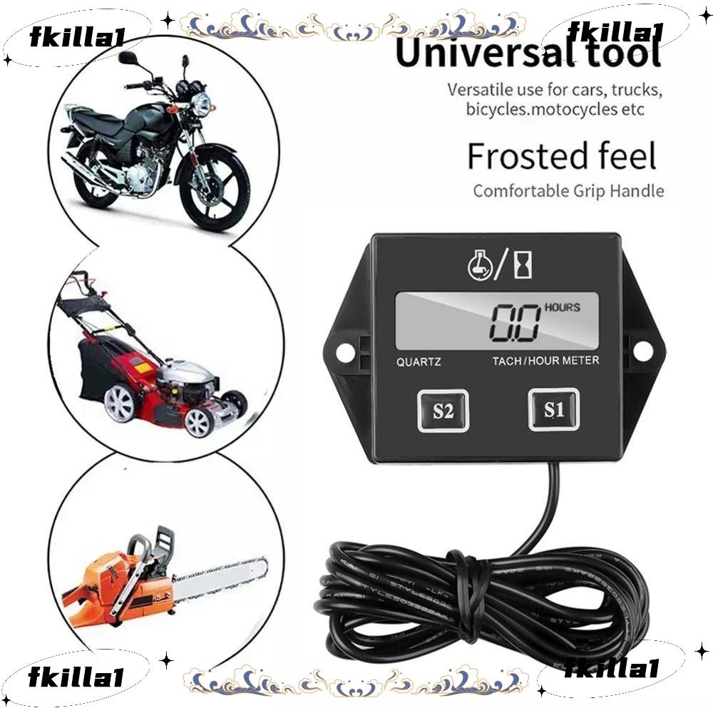 FKILA Engine Tach Hour Meter Waterproof Professional for Moto Marine ...