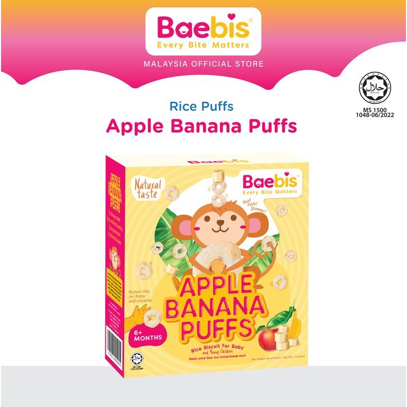 Baebis Baby Food (Baby Rice Puffs, Dried Fruit Qube, Teething Rusk ...