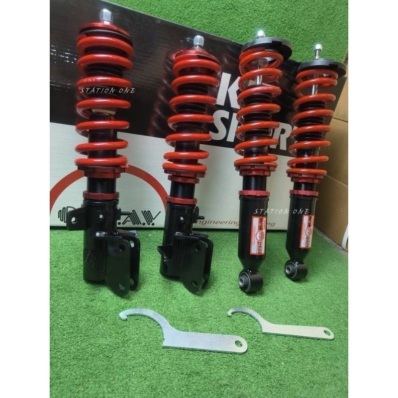 Mercedes W124 with Front Mount Hi/Lo Body Shift Adjustable Absorbers ...