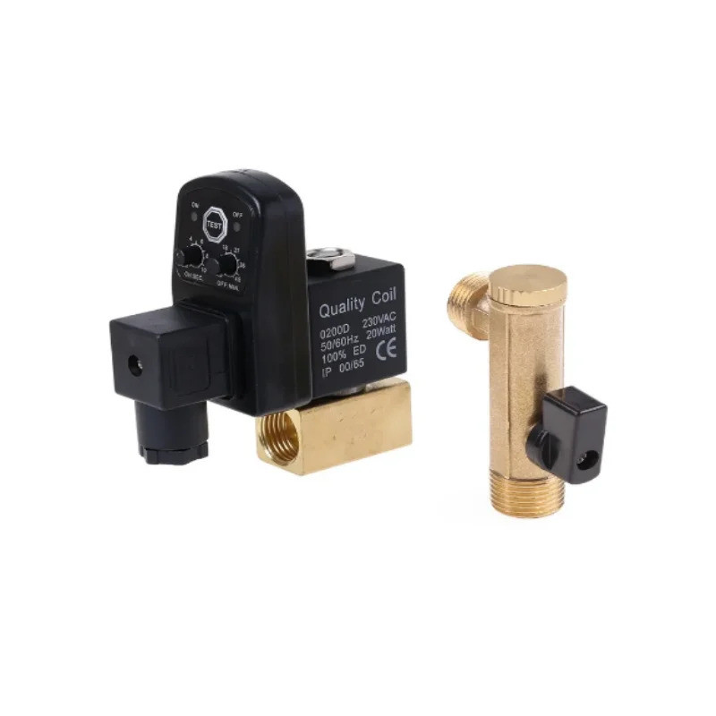 Separated Type DC24V/AC220V/380V 1/2" Automatic Timer Compressor Condensate Drain Timer Solenoid ...