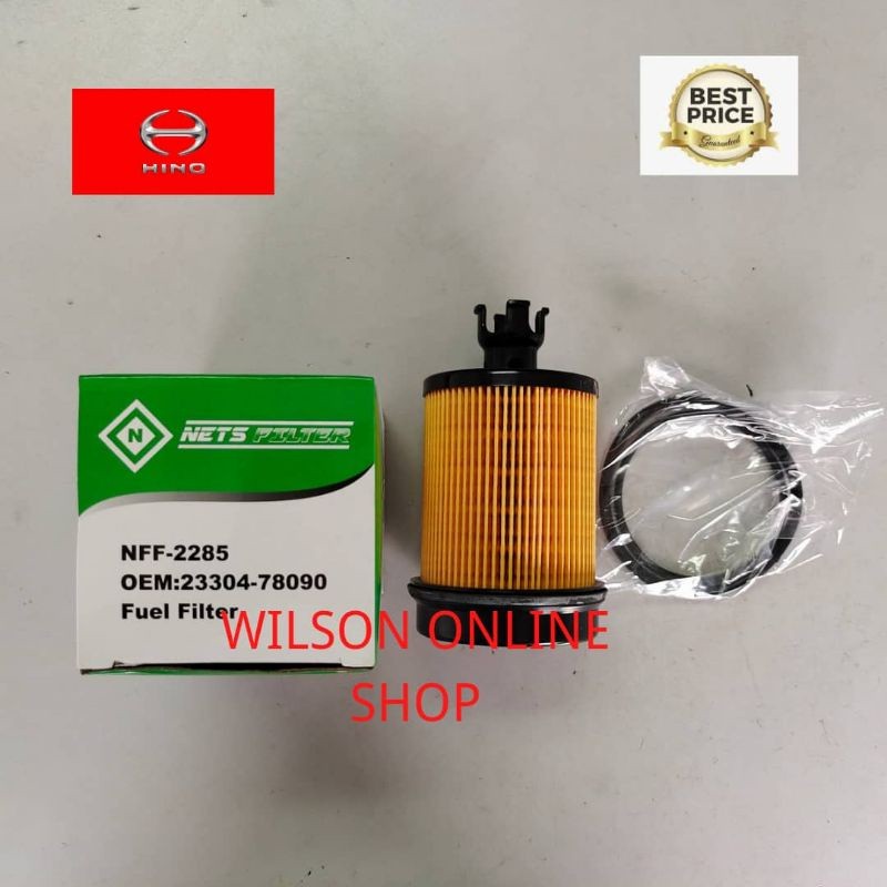 Nets Filter Diesel/Fuel filter 23304-78090 Hino Dutro 300 Series XZU720 ...