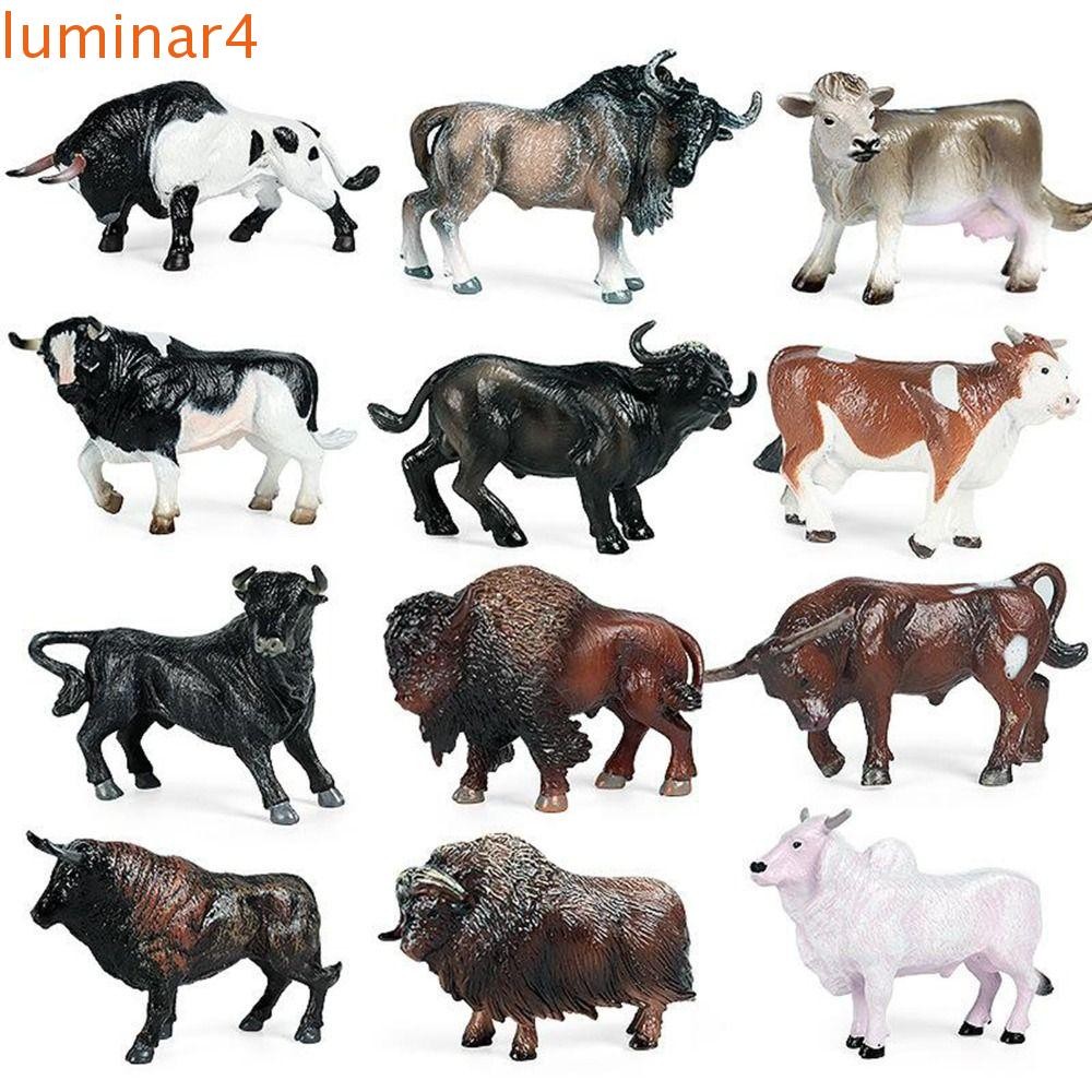 LUMINAR Cattle Figurine, Simulated Realistic Milk Cow Model, Birthday ...