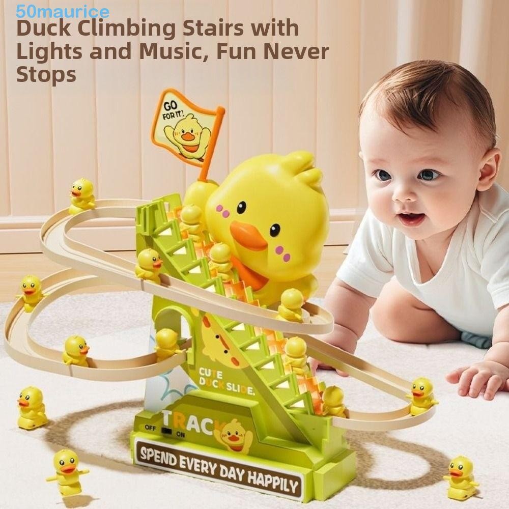 MAURICE Ducklings Climbing Stairs Toy, Creative Cartoon Electric Duck ...